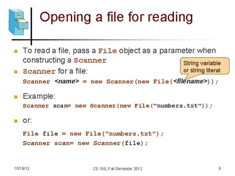 File Input And Output Topics File Input Exception