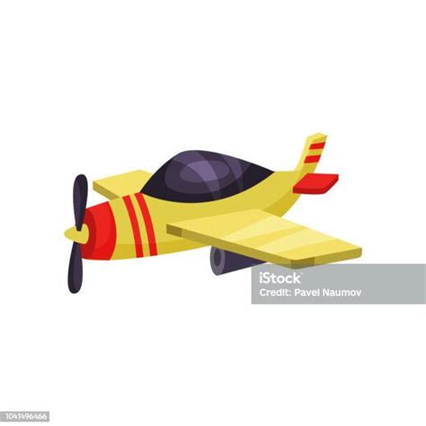 밝은 노란색 비행기 프로 펠 러와 만화 공기 차량입니다 스티커 모바일 게임이 나 어린이 책에 대 한 평면 벡터 요소 0명에 대한 스톡 벡터 아트 및 기타 이미지 Istock