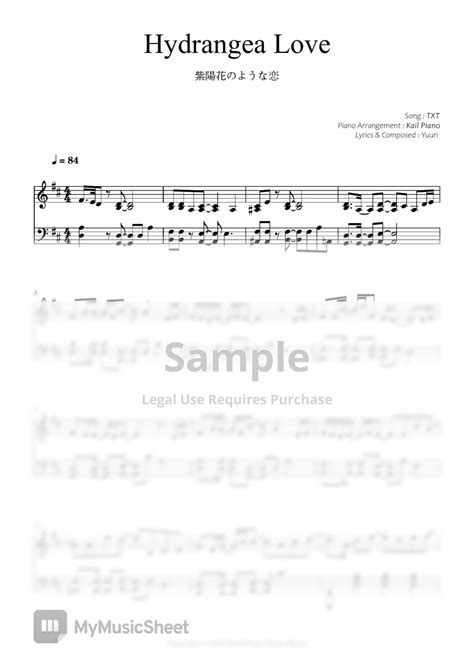 Txt Hydrangea Love 紫陽花のような恋 Piano Sheets By Kail Piano