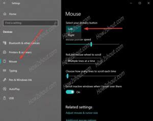 How To Switch The Primary Mouse Button On Windows For Left Handed Users