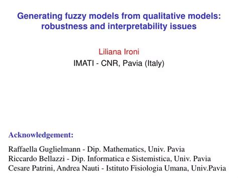 Ppt Generating Fuzzy Models From Qualitative Models Robustness And