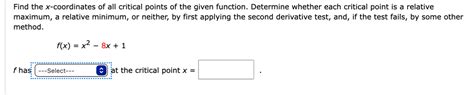 Solved Find The ﻿x Coordinates Of All Critical Points