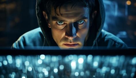 Premium Ai Image A Young Adult Hacker Serious And Dangerous Working