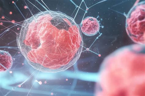 Microscopic View Of Interconnected Cells Displaying Vibrant Colors And