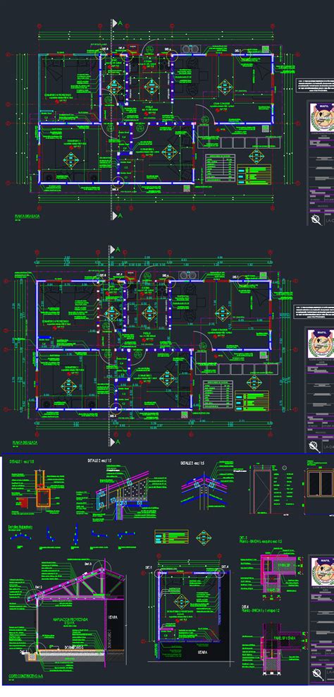 Detalles Constructivos De Un Edificio Y Una Casa En Dwg Librería Cad