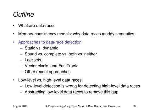 Ppt Data Races In Programming Languages Overview And Detection Methods Powerpoint