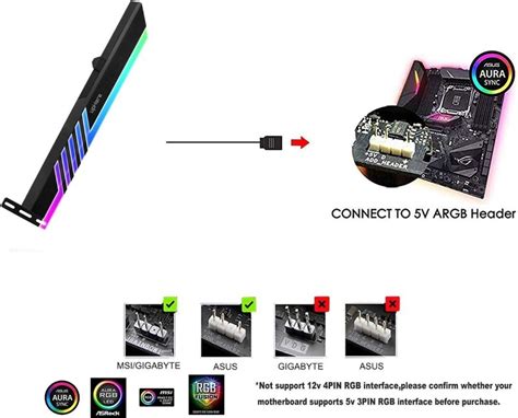 UpHere 5V 3 Pin Addressable RGB Graphics Card GPU Brace Support Holder Support Video Card Sag