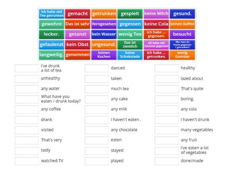 Y8 German Summative Assessment 1 Match Up