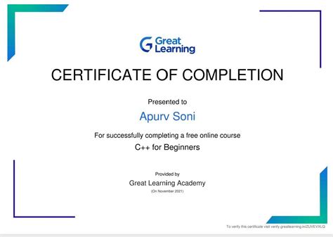 Apurv Soni On Linkedin Greatlearningcertificate Cplusplus