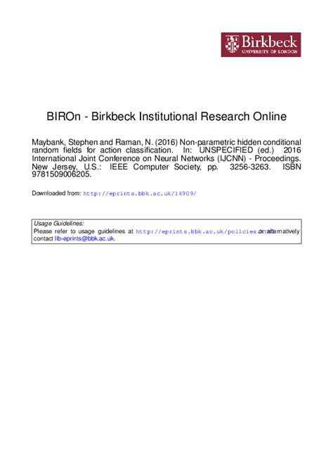 Pdf Non Parametric Hidden Conditional Random Fields For Action Classification