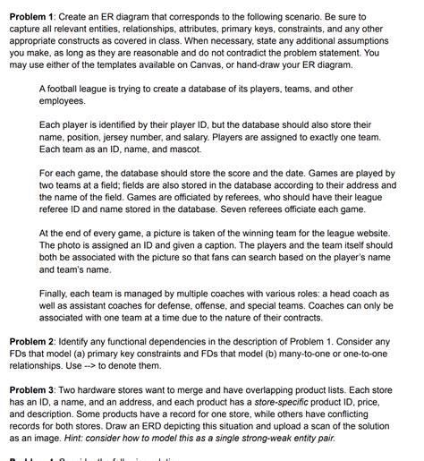 Solved Problem 1 Create An ER Diagram That Corresponds To Chegg Com