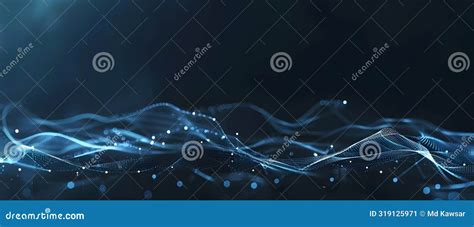 Abstract Technology Background With Blue Glowing Connection Lines Ai