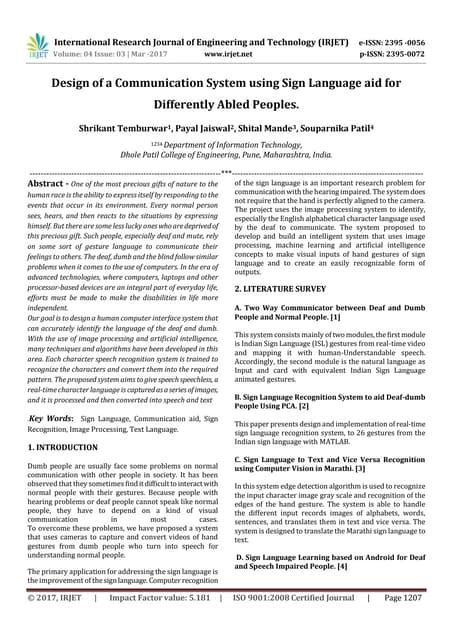 Real Time Sign Language Translation Using Computer Vision And Machine Learning Pptx Artificial