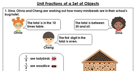 unit fractions of a set of objects discussion problem classroom