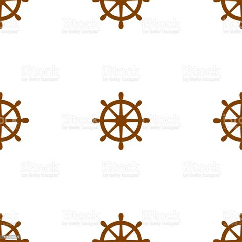 흰색 배경에 스티어링 휠사랑스러운 매끄러운 패턴 평평한 스타일의 해양 아이템 장식 및 디자인 직물 벽지 포장지 모던 양식에 대한 스톡 벡터 아트 및 기타 이미지 Istock