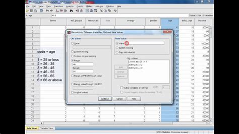 Spss Tutorials Recoding An Interval Levelscale Variable Into A New Categorical Variable Youtube