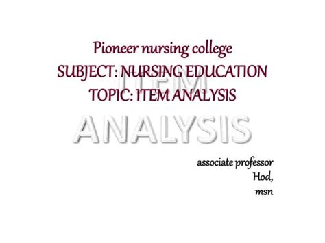 item analysis item difficulty and discrimination index pptx