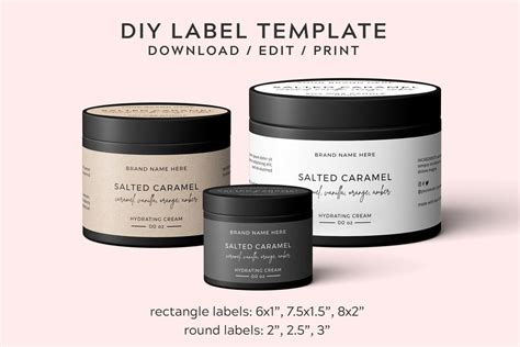 Body Scrub Label Template Printable Wrap Around Body Butter Etsy Uk