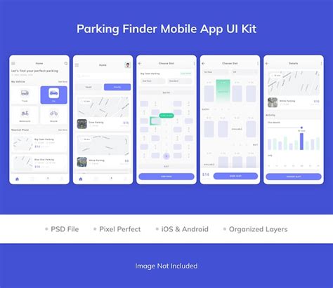 Premium Psd Parking Finder Mobile App Ui Kit