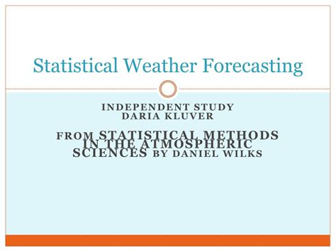 PPT Statistical Weather Forecasting PowerPoint Presentation Free Download ID
