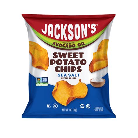 Jacksons Sea Salt Sweet Potato Chips In Avocado Oil 1oz Pack Of 30