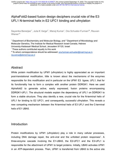 Pdf Alphafold2 Based Fusion Design Deciphers Crucial Role Of The E3