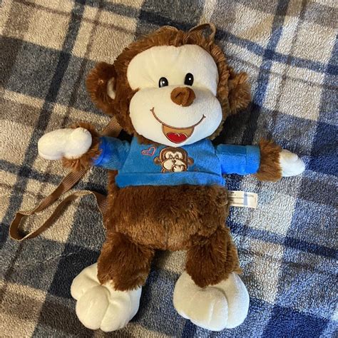 Thee Cutest Plush Monkey Backpack The Pocket Depop
