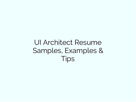 Solution Architect Resume Examples Sample Templates Tips Resumeworder