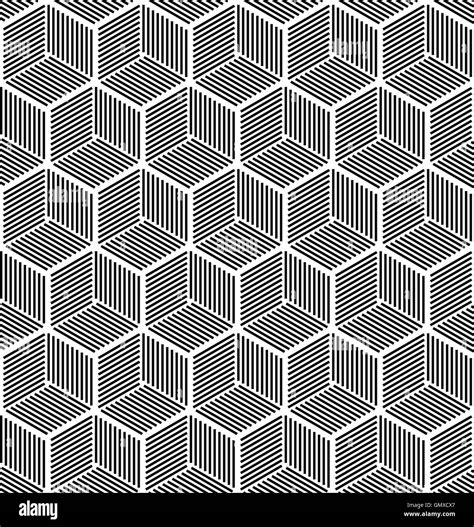 Seamless Hexagonal Line Cube Pattern Stock Vector Image And Art Alamy