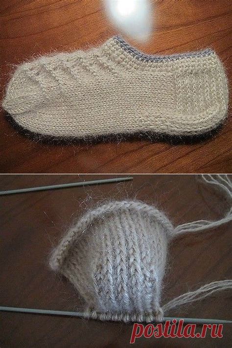 Удобные тапочки следки Вязание спицами Журнал Вдохновение Рукоде носки тапочки Постила