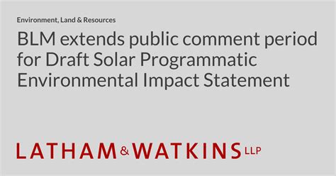 Blm Extends Public Comment Period For Draft Solar Programmatic