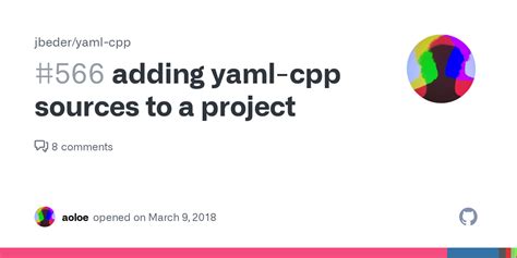 Adding Yaml Cpp Sources To A Project Issue Jbeder Yaml Cpp Github