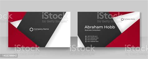 현대 우아한 간단한 깨끗한 빨간색과 검은 색 명함 디자인 벡터 템플릿 창조적 인 전문 기술 기업 스타일 0명에 대한 스톡 벡터