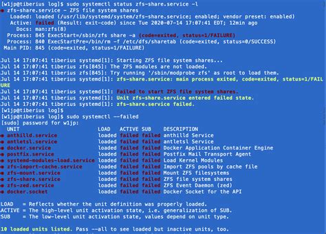 Failed To Start Zfs File System Shares Failed To Start Zfs File