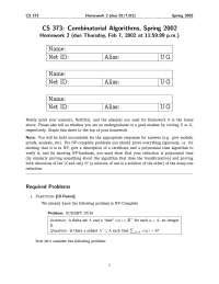Homework 2 Questions Theory Of Computation CS 373 Docsity