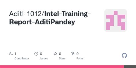 Github Aditi 1012intel Training Report Aditipandey