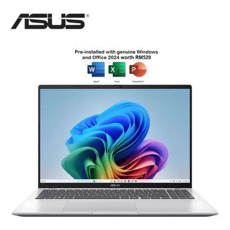 Asus Vivobook M K Amb Ws Wuxga Laptop Cool Silver Ryzen Ai Gb Gb Ssd