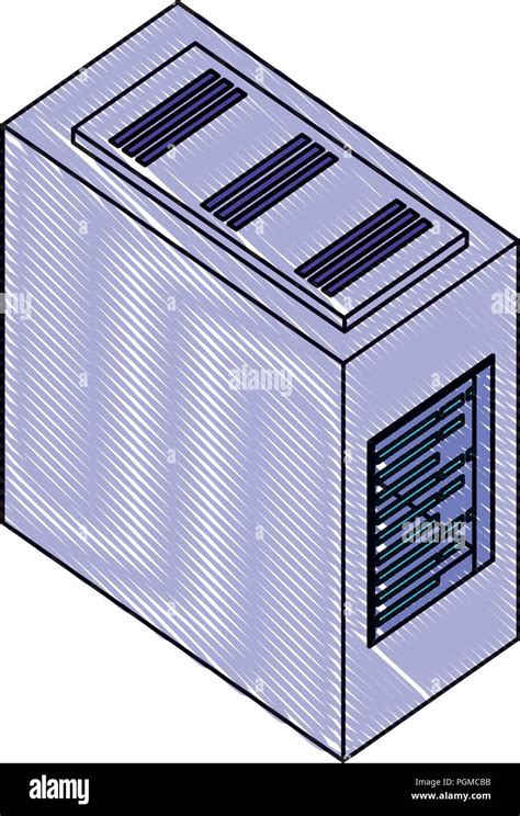 Computer Server Case Cpu Hardware Vector Illustration Stock Vector Image Art Alamy