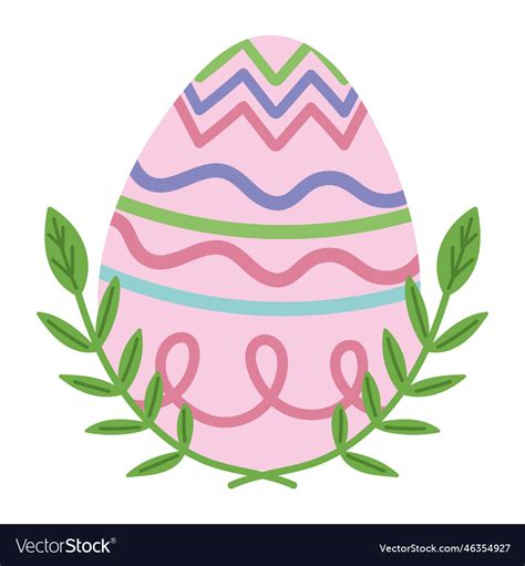 Easter Egg And Leaf Royalty Free Vector Image Vectorstock