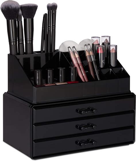 Relaxdays Small Makeup Organizer 2 Piece Cosmetics Storage With