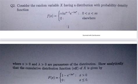 Solved Q2 Consider The Random Variable X Having A