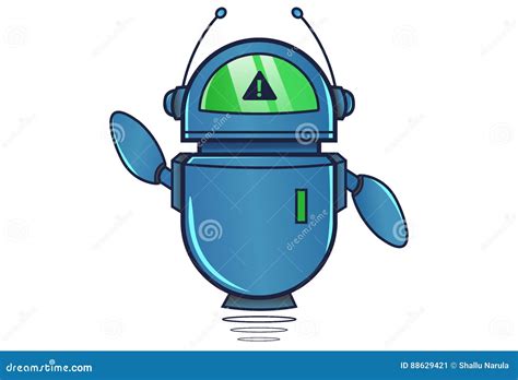 Cute Robot Displaying Warning Sign Stock Illustration Illustration Of Annoyed Loved 88629421