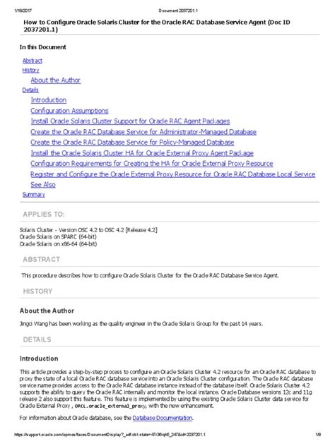 How To Configure Oracle Solaris Cluster For The Oracle Rac Database