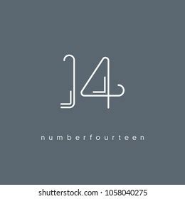 Number Fourteen Digit 14 Logo Icon Stock Vector Royalty Free