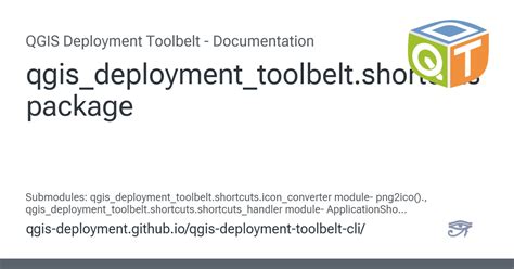 Qgisdeploymenttoolbeltshortcuts Package Qgis Deployment Toolbelt 0392 Documentation