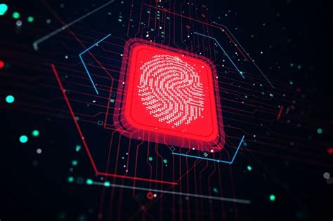 어두운 배경에 지문 기호의 디지털 그림입니다 미래 기술 개념 3d 렌더링 생체 인식에 대한 스톡 사진 및 기타 이미지 생체 인식 서명 필기 0명 Istock