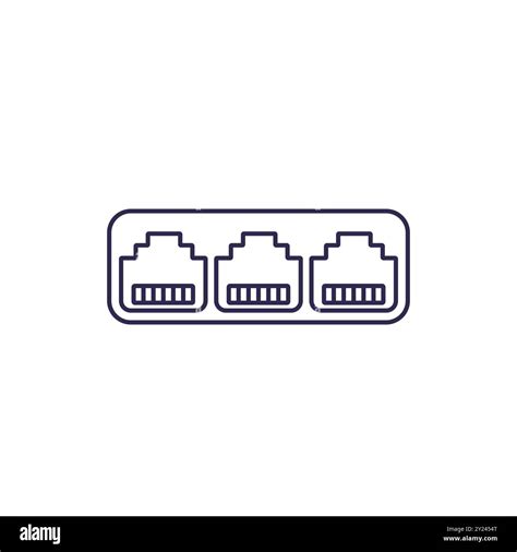 Ethernet Ports Rj45 Sockets Line Vector Stock Vector Image And Art Alamy