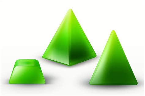 Realistic Pyramid And Rectangular Green Premium Ai Generated Image