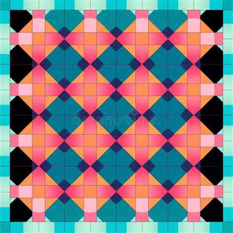 Create A Damask Pattern Of Alternating Color Grid Squares Stock