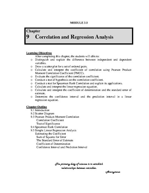 Eda Module 9 Correlation Regression Module 3 Chapter 9 Correlation